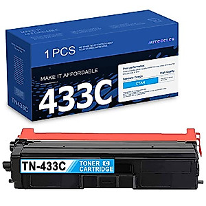 MITOCOLOR Compatible TN433 TN-433C Toner Cartridge 1-Pack TN433C Cyan Toner High Yield Replacement for Brother MFC-L8610CDW HL-L8260CDW HL-L9310CDW MFC-L9570CDW MFC-L8900CDW Printer