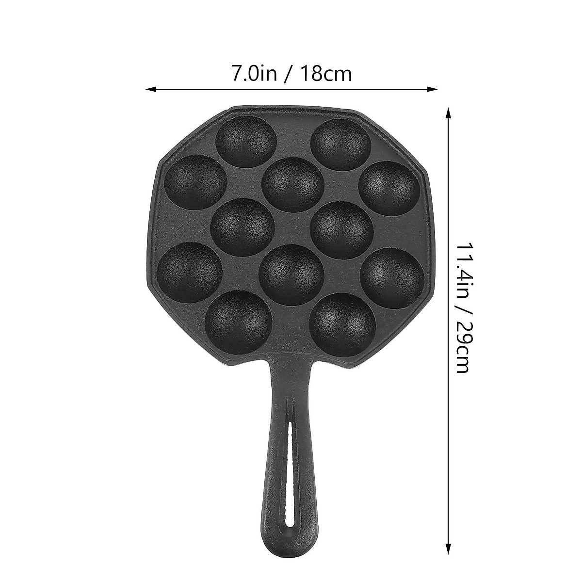Hemoton Pans Grill Pan 19 Holes Baking Tray Cast Iron Nonstick Cooking Plate Pancakes Plate Octopus Balls Baking Maker for Quail Egg Octopus Black Nonstick Frying Pan Nonstick Frying Pan