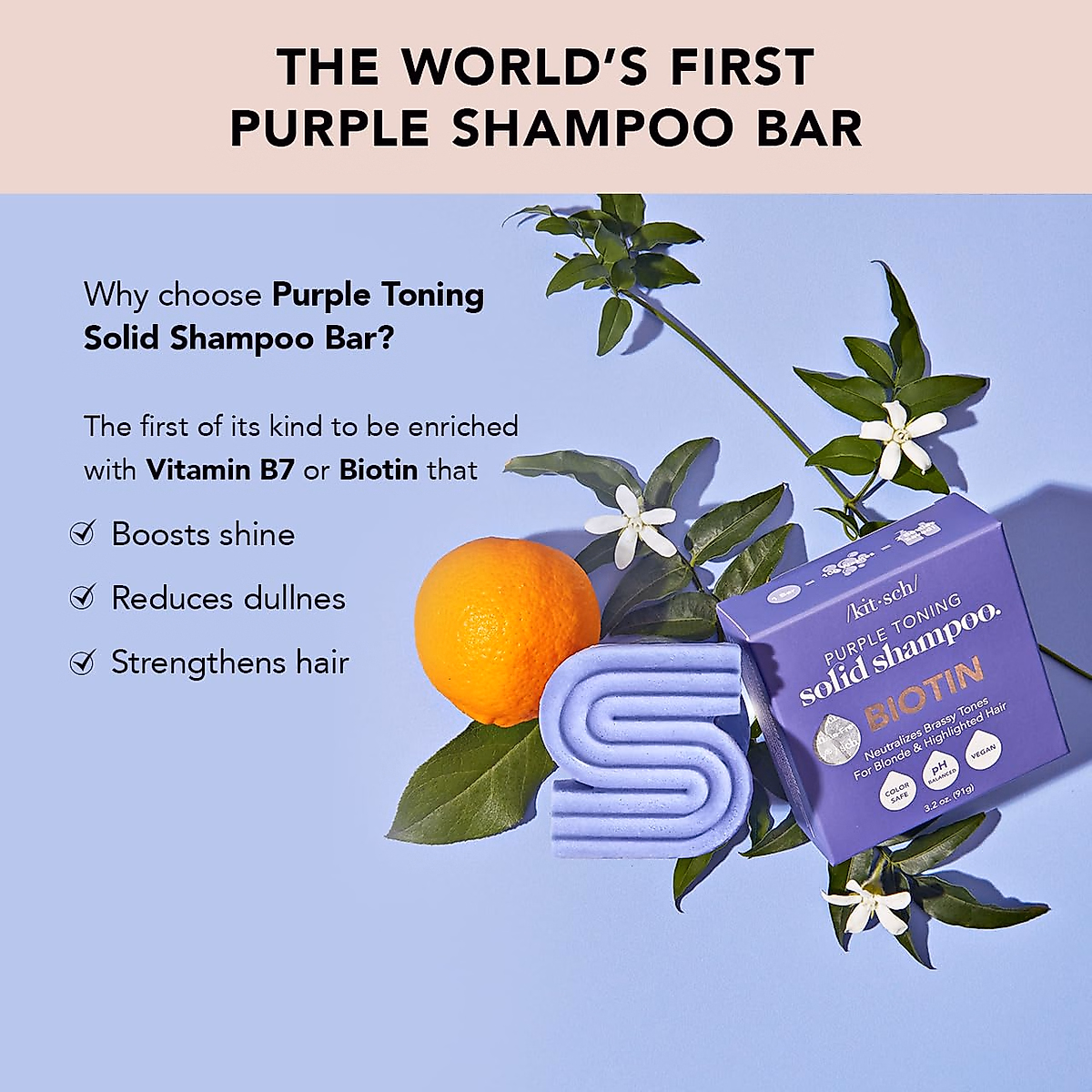 Kitsch Purple Conditioner and Shampoo Bar for Blonde Tresses