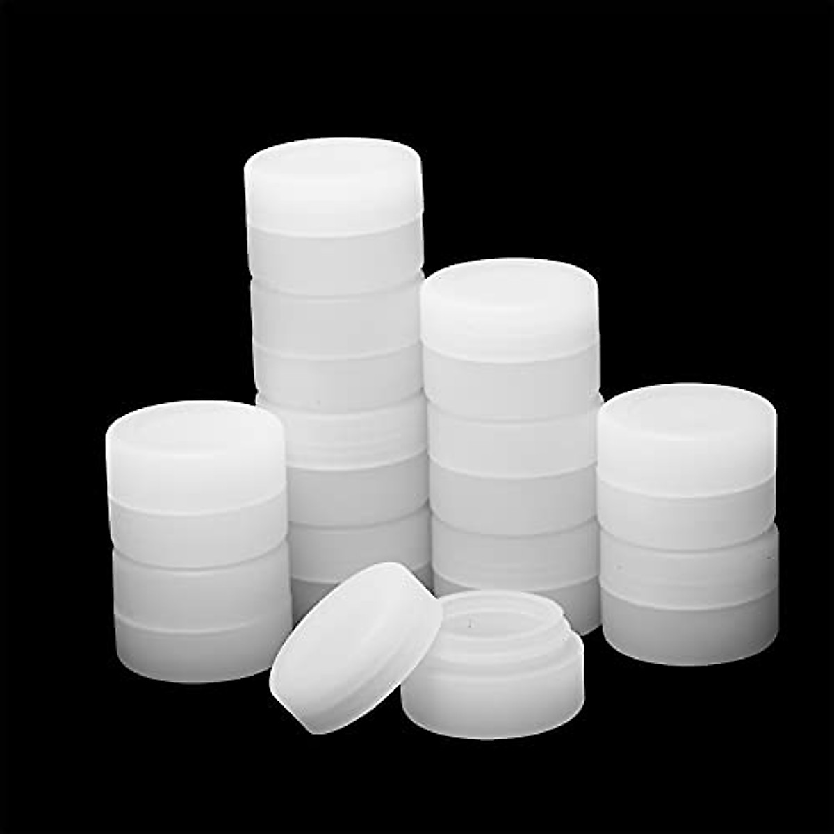 Silicone Mini Container 3ML Storage Jar Oil Kitchen Wax Round Concentrate Box Multi Use Clear（100pcs）