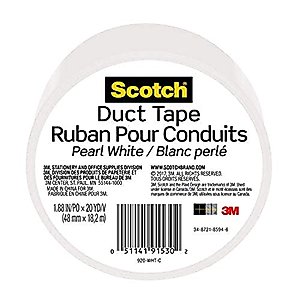 Scotch Duct Tape, 1.88 in x 20 yd, Pearl White, 1 Roll (920-WHT-C)