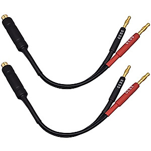 CESS-023-6i Banana Plugs to RCA Cable 6-inch, Phono Banana Speaker Cable, 2 Pack