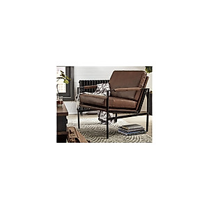 Signature Design by Ashley Puckman Mid-Century Modern Leather Accent Chair, Brown