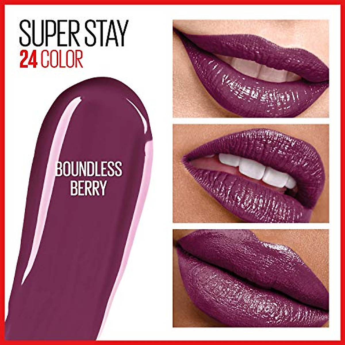 Maybelline SuperStay 24 2-Step Liquid Lipstick Makeup, Boundless Berry, 1 kit