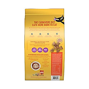 Tiki Cat Born Carnivore Indoor Health, Chicken & Turkey Meal, Grain-Free Baked Kibble to Maximize Nutrients, Dry Cat Food, 6 lbs. Bag