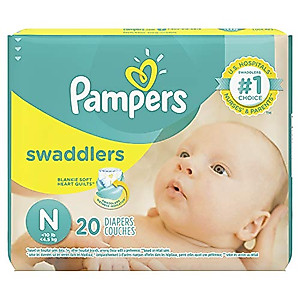 Pampers Swaddlers Diapers Size N 20 Count Pack of 2 (Total of 40 Pampers)