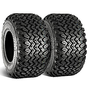 MaxAuto 22x11.00-10 Lawn Mower Tires, 22x11x10 Golf Cart Tires, 22x11-10 nhs Tires, Hilly Terrian Vehicle Tire with 15.8mm Tread Depth, 4Ply Tubeless, Set of 2