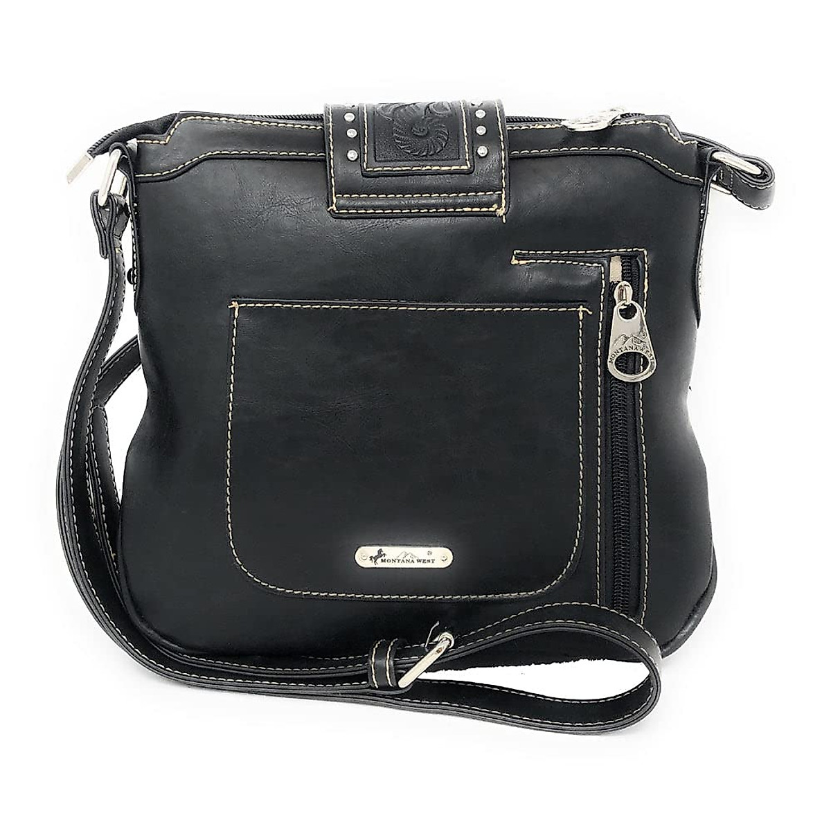 Montana West Women American Pride Flag Handbag Women Collection Concealed Carry Crossbody Handbag Leather Purse with Holster Red