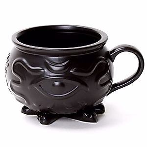 Rogue + Wolf Large Coffee Mug, Big Witch Cauldron Ceramic Mug, Witchcraft Coffee Cups, Ceramic Halloween Decor Spooky Coffee Mugs for Women Porcelain 3D Novelty Gothic Cup Goth Tea Witchy -14 oz 400ml