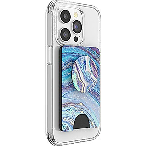 PopSockets Phone Wallet with Expanding Phone Grip, Phone Card Holder - Lilac Agate