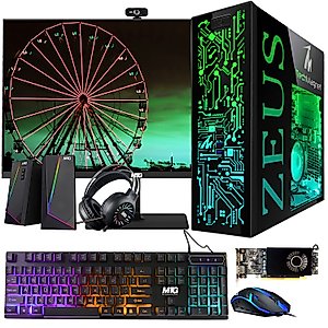 TechMagnet Gaming Desktop PC, Intel i5 6th Gen, Zeus Pro 6, RX 550, 16GB RAM, 256GB SSD + 2TB HDD, 22 Inch Monitor, RGB Keyboard Mouse, Speaker, Headphone, Webcam, Win 10 Pro (Renewed)