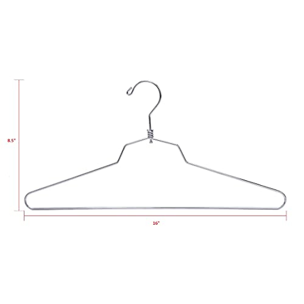 16" Quality Metal Hangers, 30-Pack, Swivel Hook, Stainless Steel Heavy Duty Wire Clothes Hangers, Heavy-Duty Clothes, Jacket, Shirt, Pants, Suit Hangers (30, 16" inch)
