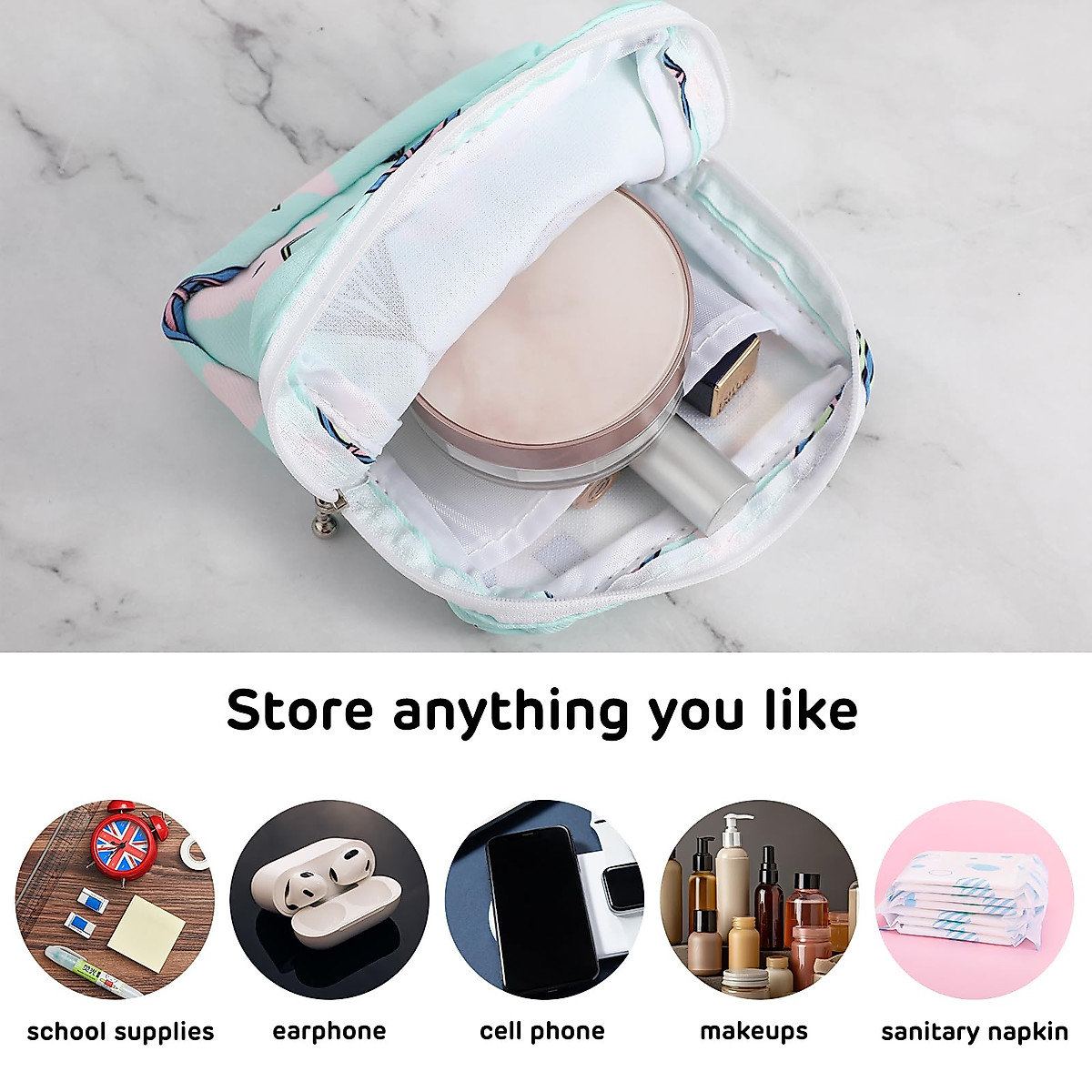 3Pcs Period Bag, Sanitary Pad Storage Bag Samll Period Pouch for Purse Cute Menstrual Period Bag Tampon Pad Holder for Purse, Tampon Organizer Pouch, Feminine Care Period Bags for Teen Girls School