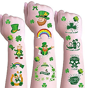 DmHirmg St Patricks Day Temporary Tattoos for Kids Boys Girls,Kids St Patricks Day Day Tattoos Sets, Waterproof Fake Tattoo Stickers, Kids Birthday Party Favors Supplies 10 Sheets