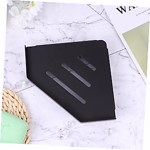 DOITOOL 2 Pcs Corner Storage Holder Storage Shelves Bathroom Corner Shelf Washroom Corner Shelf Shower Corner Shelf Storage Shelf Corner Storage Rack Black Shelf Bathroom Shelf Small Tray