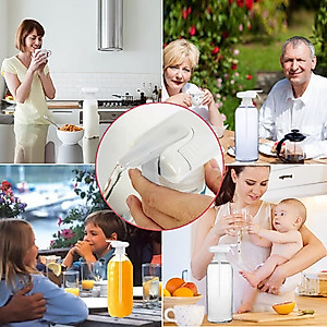 Automatic Drink Dispenser, Electric Drink Dispenser, Milk Pump Gallon, Milk Dispenser For Fridge, Pump For Milk Jug Can Prevent Milk From Overflowing and Hands-Free, Suitable for Kitchen 2 Pcs