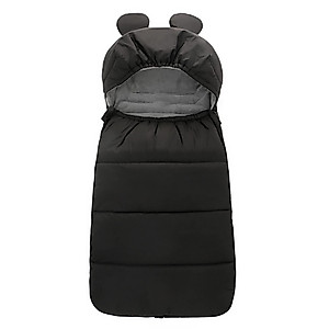Stroller Bunting Bag for Baby, Infant Bunting Bag Winter Baby Sleeping Bag for Stroller Footmuff Waterproof, Warm Bunting Bag Toddler Sleeping Bag, Outdoor Universal Baby Bunting Bag, Black