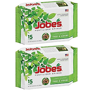 Jobe's Tree Fertilizer Spikes, 16-4-4 Time Release Fertilizer for All Shrubs & Trees, 15 Spikes per Package - 2