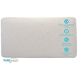 PUREgrace Crib Mattress Protector, Breathable Tencel Cover, Sensitive Skin Friendly Waterproof Pad