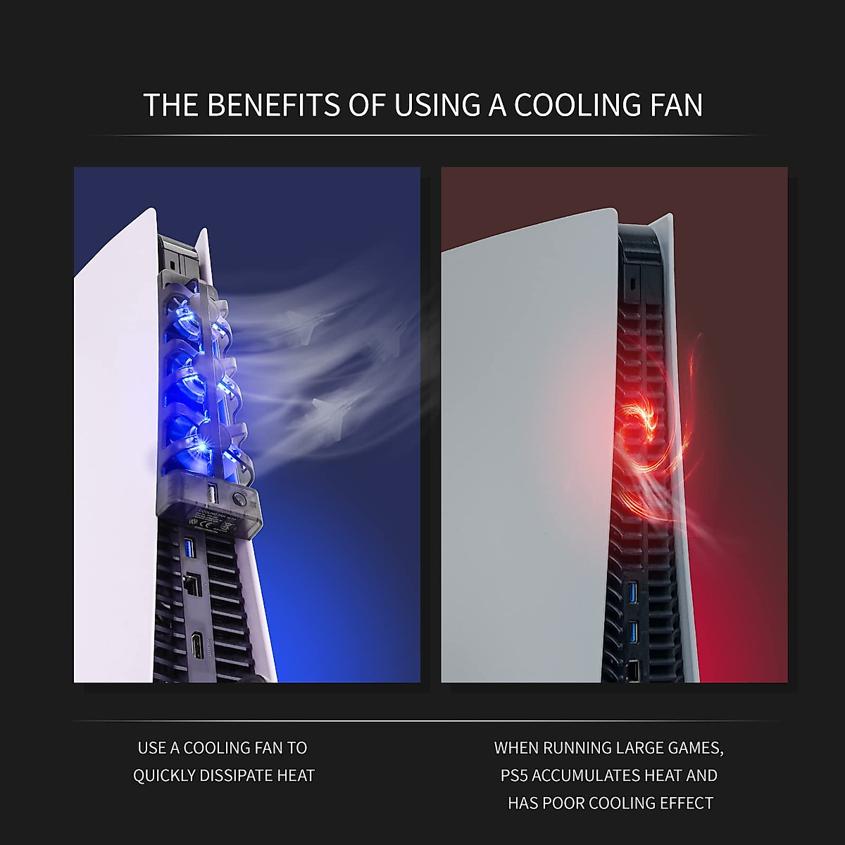 PS5 Accessories,PS5 Cooling Fans,PS5 Controller Charger,PS5 Thumb Grips