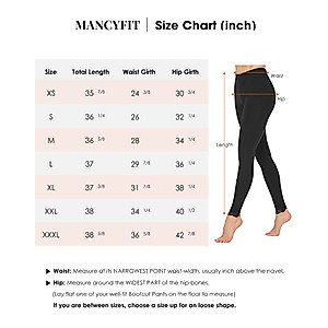 MANCYFIT Womens Thermal Underwear Pants Fleece Lined Leggings Black X-Small