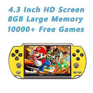 songlan - 4.3-inch X7 Handheld Game Console with More Than 10,000 Games Built in Supports Photos can Play MP3 MP4 e-Book Games Download 8GB Best Gift