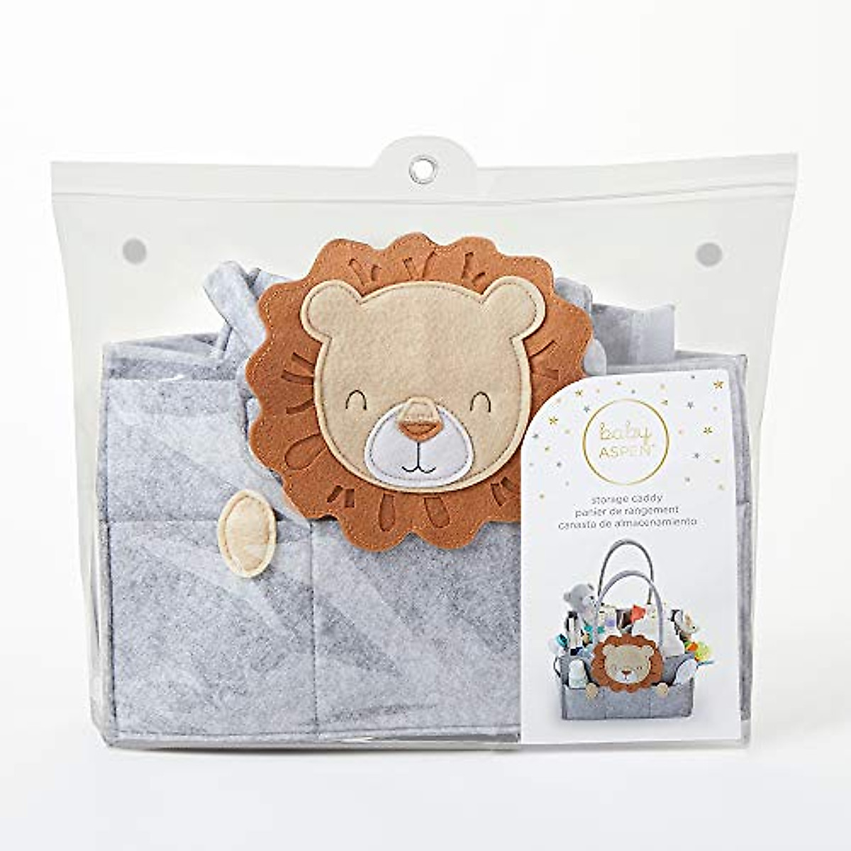 Baby Aspen Lion Diaper Caddy Changing Table Organizer, Orange, One Size