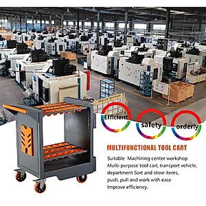 LYREIGN Large Capacity CNC Tool Holder Storage Cart for Mechanic Factory Garage, Multi-Purpose CNC Tool Holder Transfer cart, CNC Tool Organizer Transport Equipment