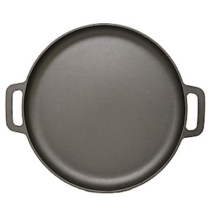 Cuisiland 13.5" Pre-Seasoned Cast Iron Pizza and Baking Pan (35cm Diameter) for- Stove, Oven, Grill or Campfire