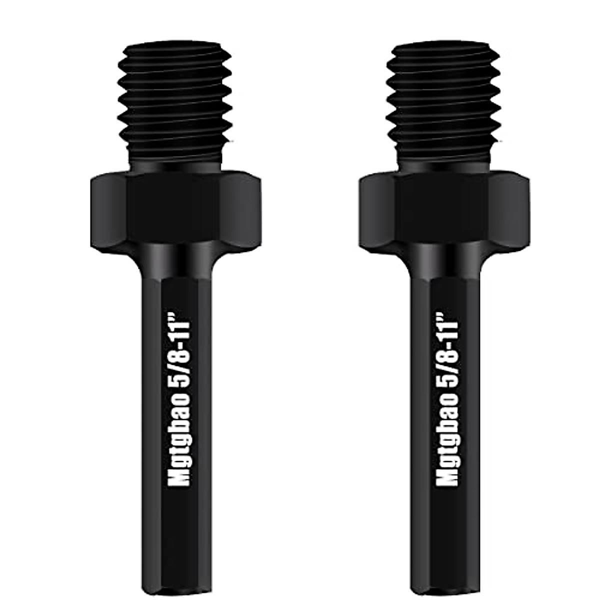 2Pcs Core Drill Bit Adapter 5/8-11 inch Male to 3/8 inch Hex Shank for Thread Diamond Hole Saw.
