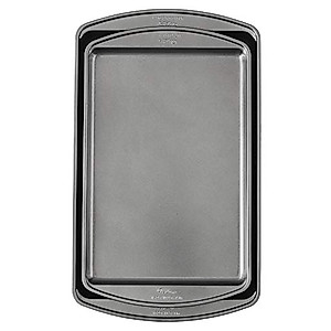 Wilton Perfect Results Premium Non-Stick Bakeware Cookie Baking Sheets Set, 2-Piece, Steel