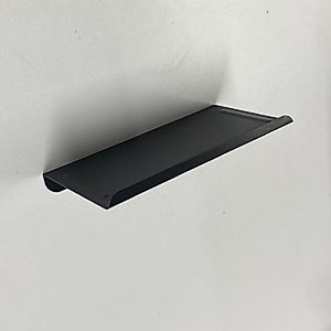 Small Floating Shelf for Wall, 6.7 inch Black Matte Metal Wall Shelves Set of 2, Mini Shelves for Collectibles, Phones, Wipe, Paper on Toilet Bathroom Living Room Kitchen Bedroom Shower Phone Holder