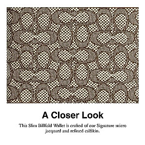 Coach Slim Billfold in Micro Signature Jacquard, Cocoa/Burnished Amber