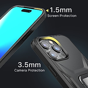 MYBAT Pro Stealth Series Phone Case for iPhone 14 Pro Max Case with Stand 6.7",Support Magnetic Car Mount, Heavy Duty Military Grade Drop Protective Rugged Bumper Armor Covers(Black)