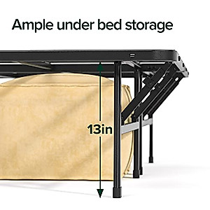 ZINUS SmartBase Mattress Foundation with Headboard / 14 Inch Metal Platform Bed Frame / No Box Spring Needed / Sturdy Steel Frame / Adjustable Headboard Height, Queen