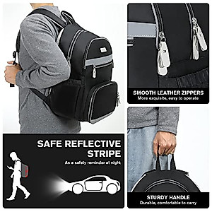 Dadanism Laptop Backpack 15.6 Inch, Travel Backpack with Shoes Compartment Anti Theft Water Resistant Business Carry-On Gym Backpack for Men Women, Hiking College Computer Bag, Black/Gray