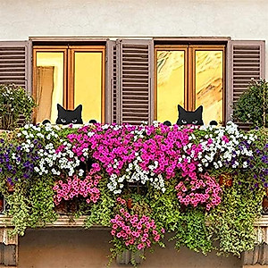 OYMOMYO Metal Yard Art Decor Garden cat Statue, Black cat Statue Decoration Outdoor Garden Ornaments Silhouette décor Cat Gifts for Cat Lovers Spring Decor Outdoor Statues