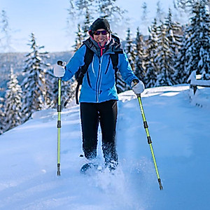 Snowshoes,Lightweight Aluminum Frame,13-Point Heavy Duty Crampons,UV Shoe Decking, and Ratchet System for Secure Fit Complete with Carry Bag (Green, 17)