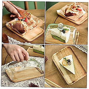 YARNOW 1 Set Dessert Cake Pan Bakery Stand Holder Fruit Platter Server Rustic Cupcake Stand Cake Serving Platter Steak Display Stands Wood charcuterie Board Dish Bamboo Bell Shaped