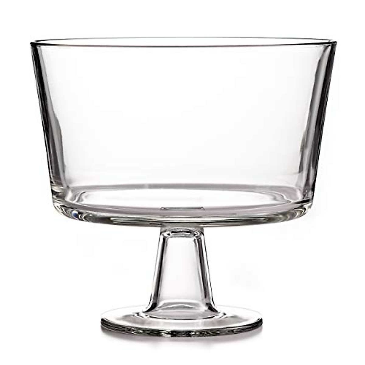 Royalty Art European Trifle Bowl with Pedestal, Round Dessert Display Stand for Laying Cakes, Pastries or Baked Goods, Modern Design with Crystal-Clear Glass, X Quart