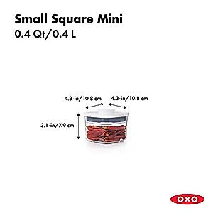 OXO Good Grips 4-Piece Mini POP Container Set & Good Grips POP Container - Airtight Food Storage - 0.4 Qt for Dried Herbs