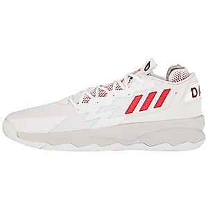 adidas Unisex Dame 8 Basketball Shoe, White/Vivid Red/Core Black, 4.5 US Men