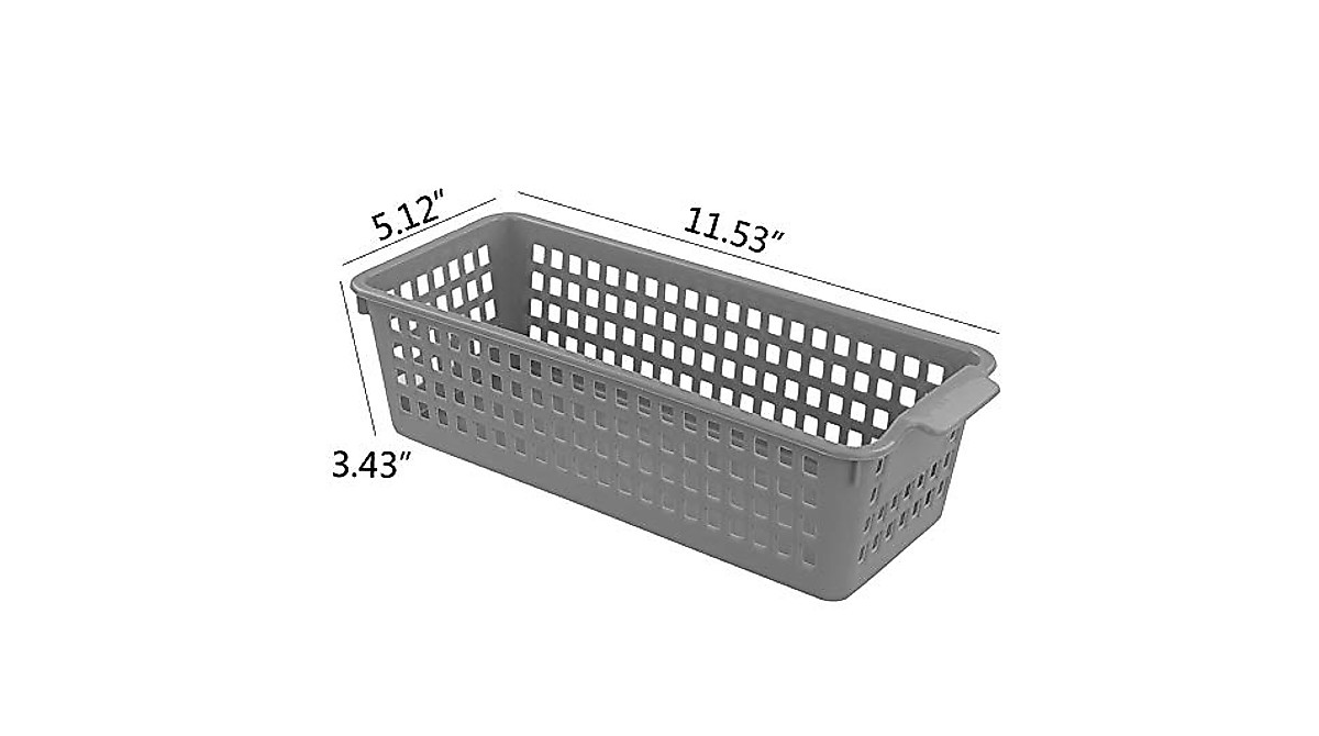 Doryh Slim Grey Basket Trays - 6-Pack Organizer