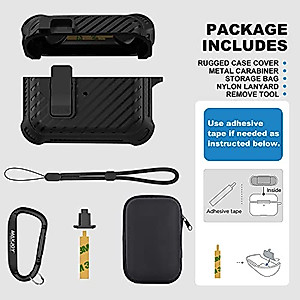 Maxjoy for AirPods Pro 2nd Generation Case Cover, AirPods Pro 2/ Pro Protective Case with Automatic Secure Lock Cover with Keychain Compatible with Apple Airpods Pro 2 2023 2022/Pro 2019, Black