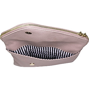 B BRENTANO Fold-Over Envelope Wristlet Clutch Crossbody Bag (Blush)