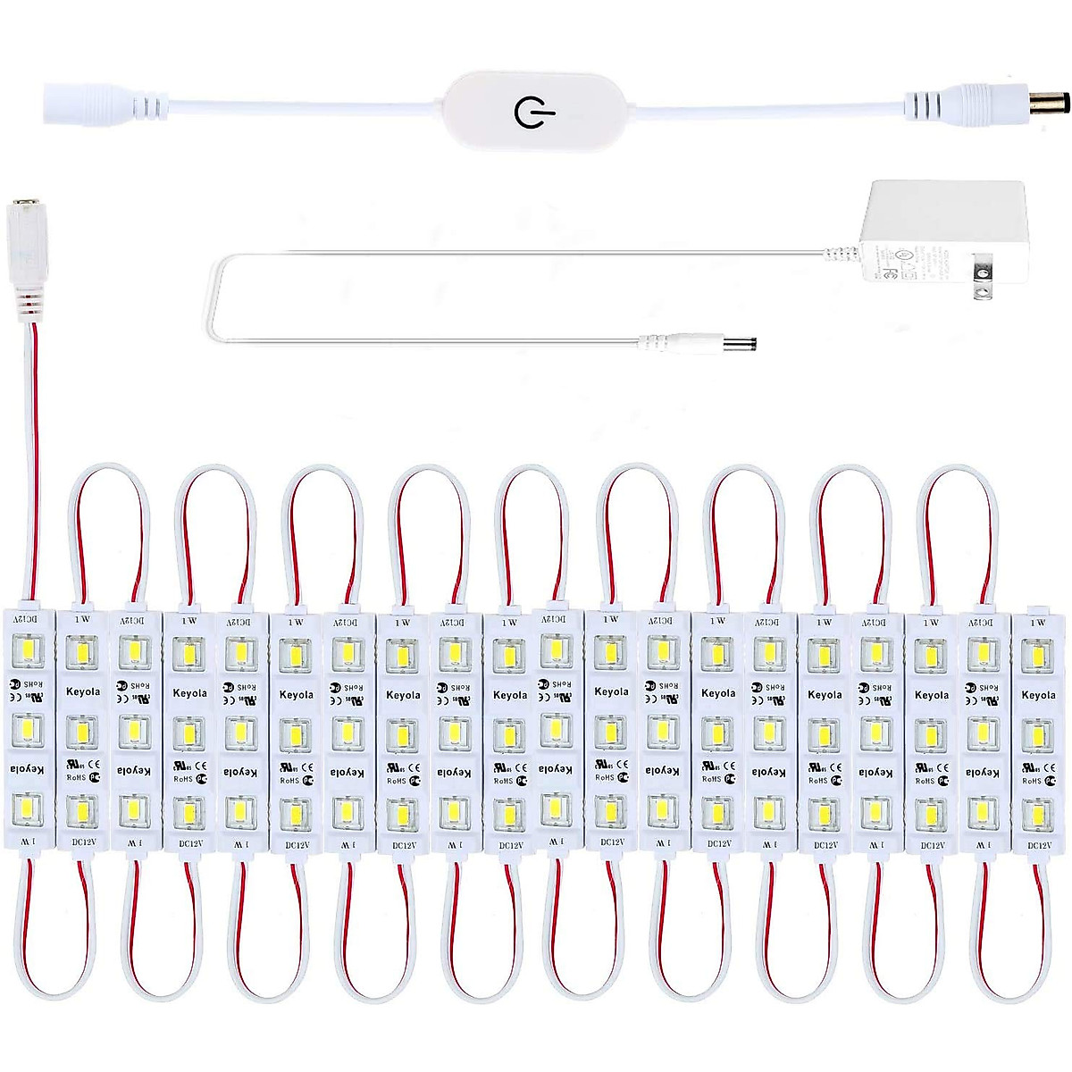 10ft 60 LED Under Cabinet Lighting Kit for Kitchen,Cupboard,Showcase,2400lm,6000K White
