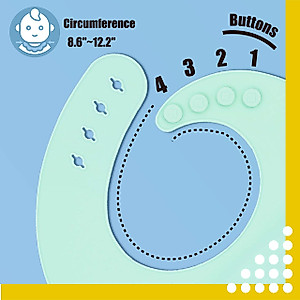 myHomeBody Waterproof Baby Bibs, Baby Bib Catcher, Baby Bib with Food Catcher, Baby Bibs Reusable, Cute Baby Bibs Silicone, Green Dinosaur, 1pc