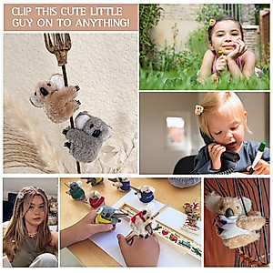 Koala Stuffed Animal Clips, 8 Pcs Small Stuffed Koala Clip for Women Hair Claw, Koala Pencil Hugger for Girls Kids (Brown and Grey)