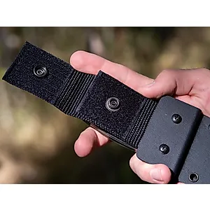 Off-Grid Knives - OG Lo-Pro Universal Kydex Knife Sheath Extension, Fits Taco and Pancake Style Sheaths with Button Lock and Velcro Nylon Belt Loop, Fits Sheaths with 1.5 Inch Spaced Rivets