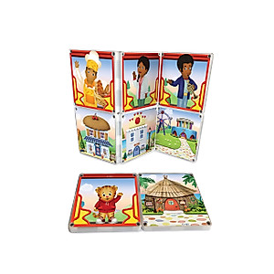 CreateOn Daniel Tiger’s Neighborhood: Neighborhood Trolley Magnetic Tiles Structure Set, Building Toys for Kids, Educational Stem & Montessori Tools for Ages 3+, 15 Pieces